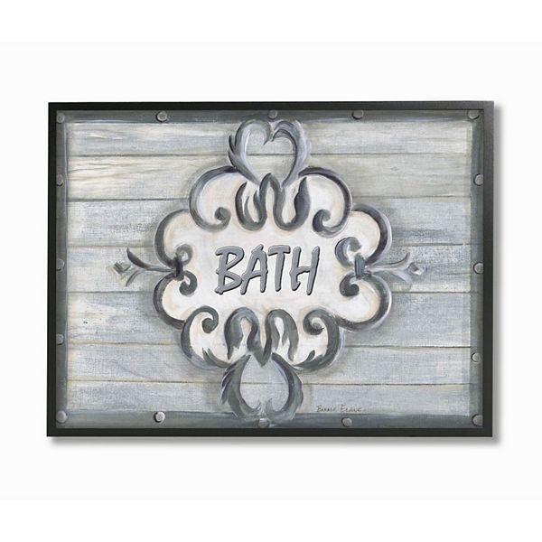 Stupell Home Decor Bath Scroll Plaque Wall Art