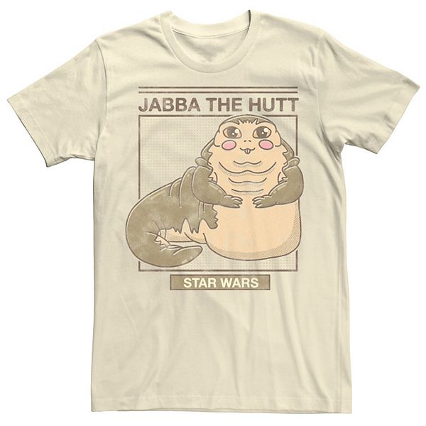 Men's Star Wars Jabba The Hutt Cartoon Cute Portrait Grid Tee