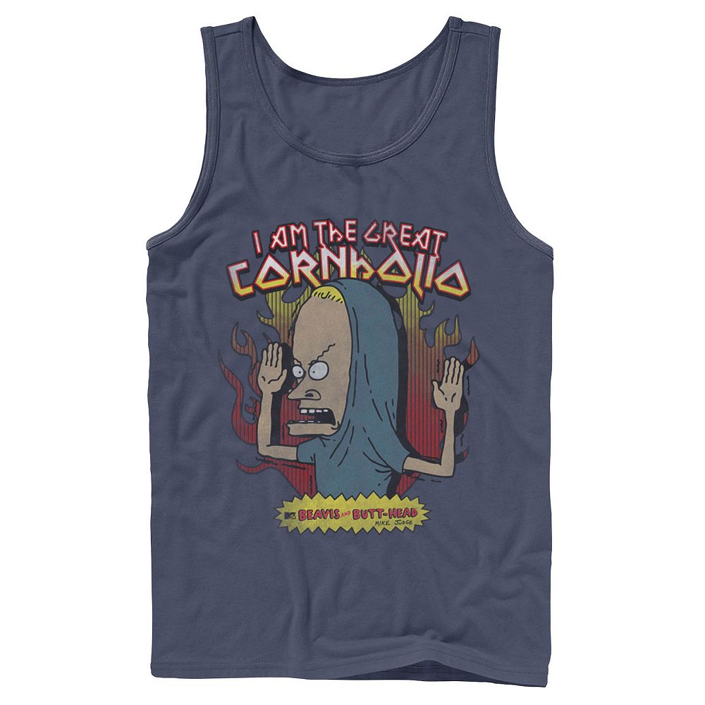 Men's Beavis & Butthead Cornholio Fire Portrait Tank Top