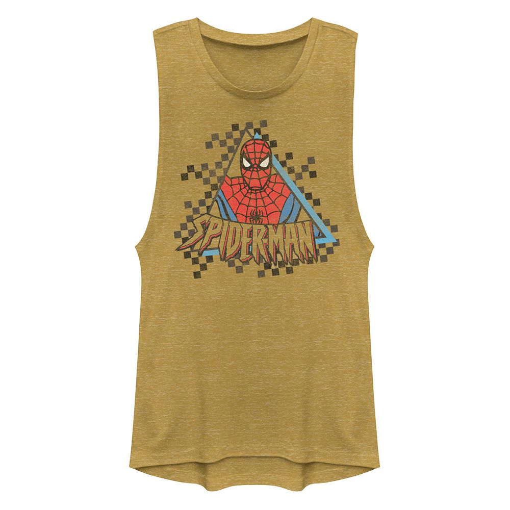 Juniors' Marvel Spider-Man Checkerboard Graphic Muscle Tank Top