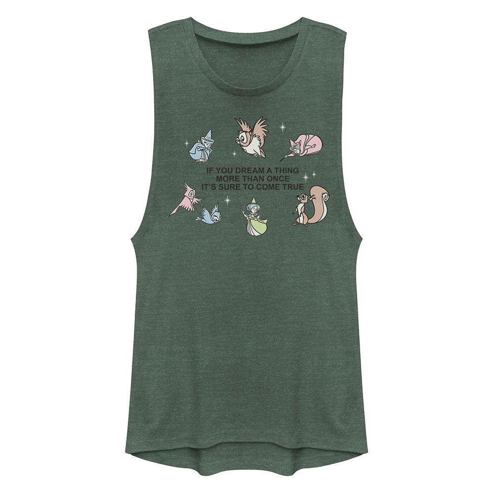 Disney Princesses Juniors' Sleeping Beauty Dream Quote Muscle Tank Top