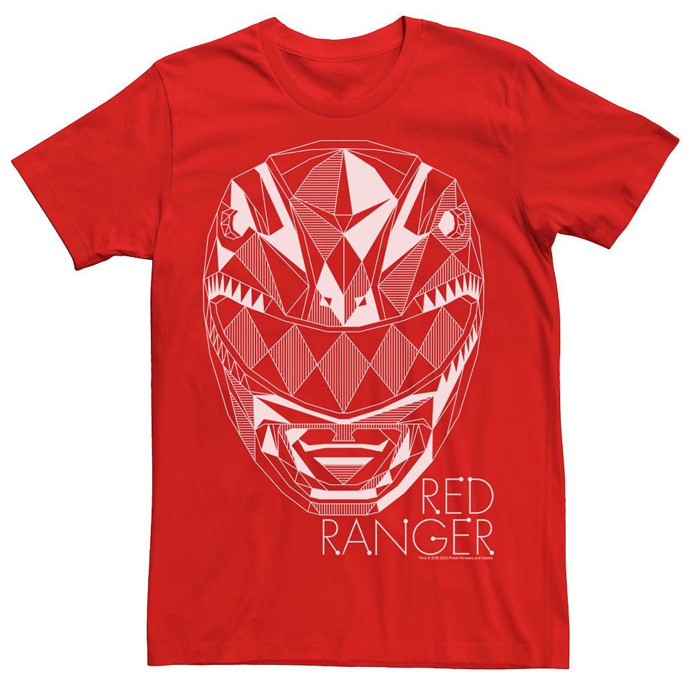 Men's Power Rangers Red Ranger Polygon Line Art Tee