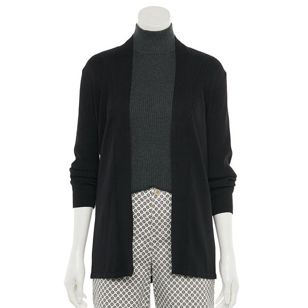 Women's Croft & Barrow® Pointelle Open-Front Cardigan