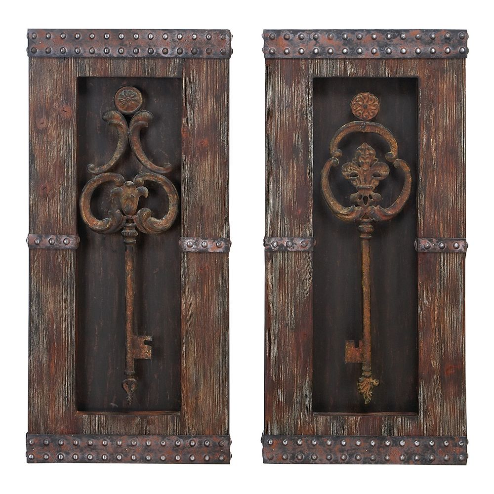 Stella & Eve Rustic Key Wall Decor 2-piece Set