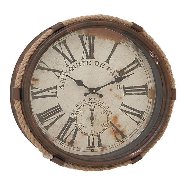 Stella & Eve Distressed Rope Wall Clock