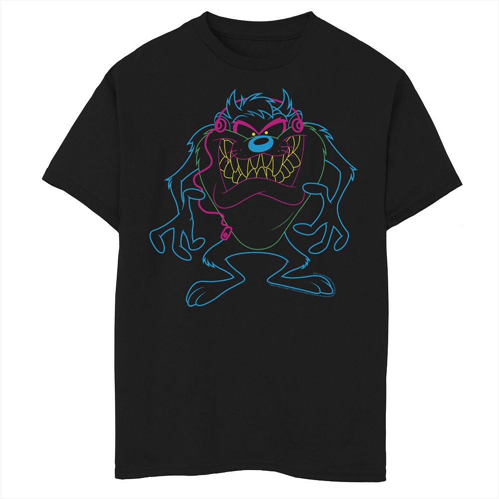 Boys 6-20 Looney Tunes Taz Neon Outline Graphic Tee
