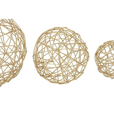 CosmoLiving by Cosmopolitan Contemporary Gold Finish Sphere Table Decor ...