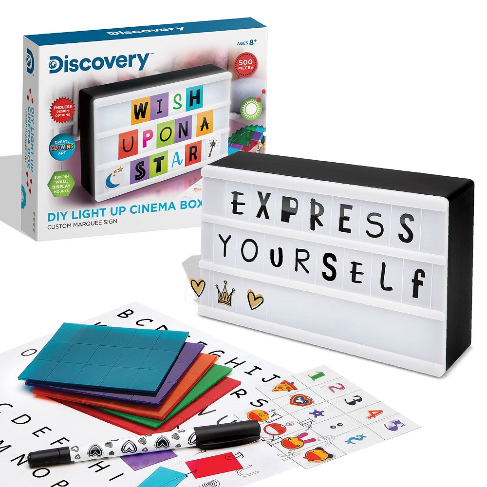 Discovery Kids DIY Light Up Cinema Box - Customizable Backlit Message Board