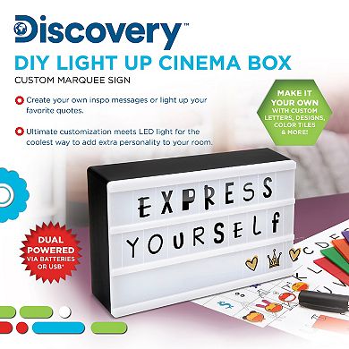 Discovery Kids DIY Light Up Cinema Box - Customizable Backlit Message Board