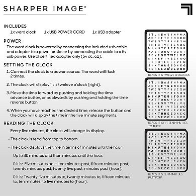 Sharper Image LED Tabletop Word Clock