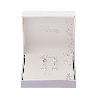 Disney s Minnie Mouse Crystal Cubic Zirconia Bow Stud Earring Set