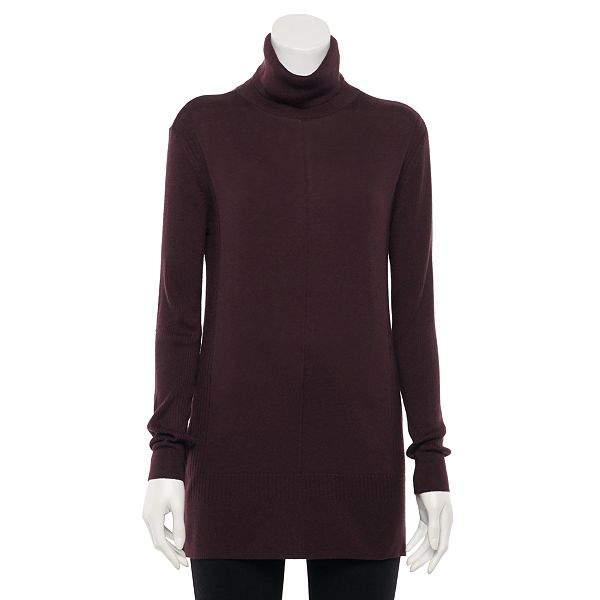 Women's Apt. 9® Ribbed Side Panel Turtleneck Sweater