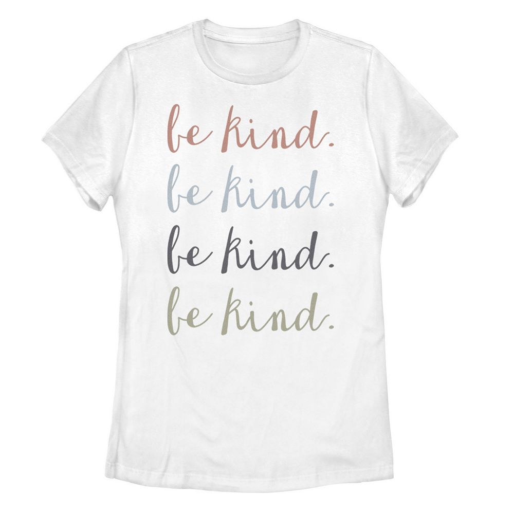 Juniors' Be Kind Script Stack Tee