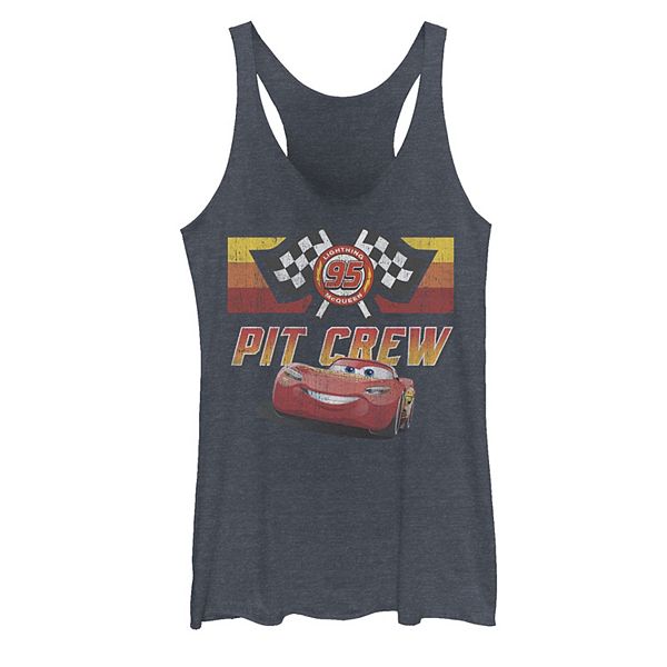 Juniors' Disney / Pixar's Cars McQueen Pit Crew Red Distressed Tank Top