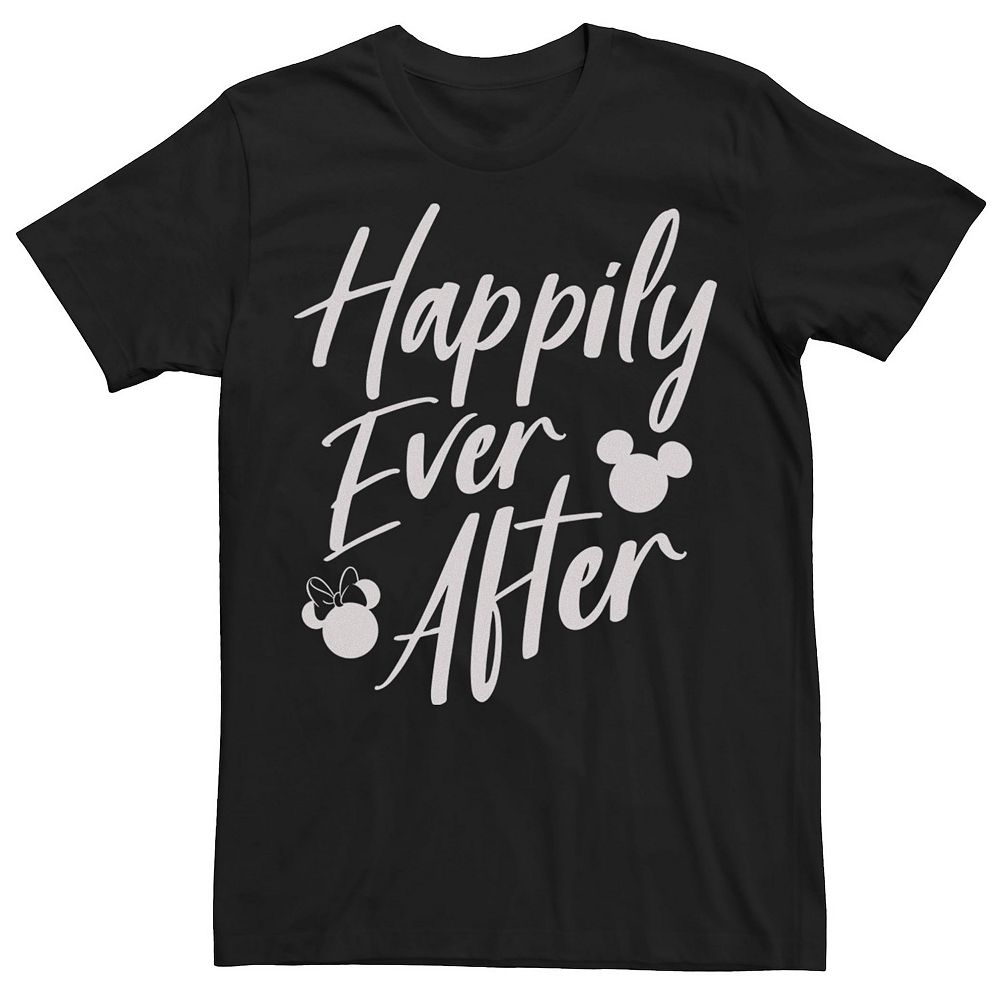 Disney's Mickey Mouse Men's Happily Ever After Cursive Text Logo Tee