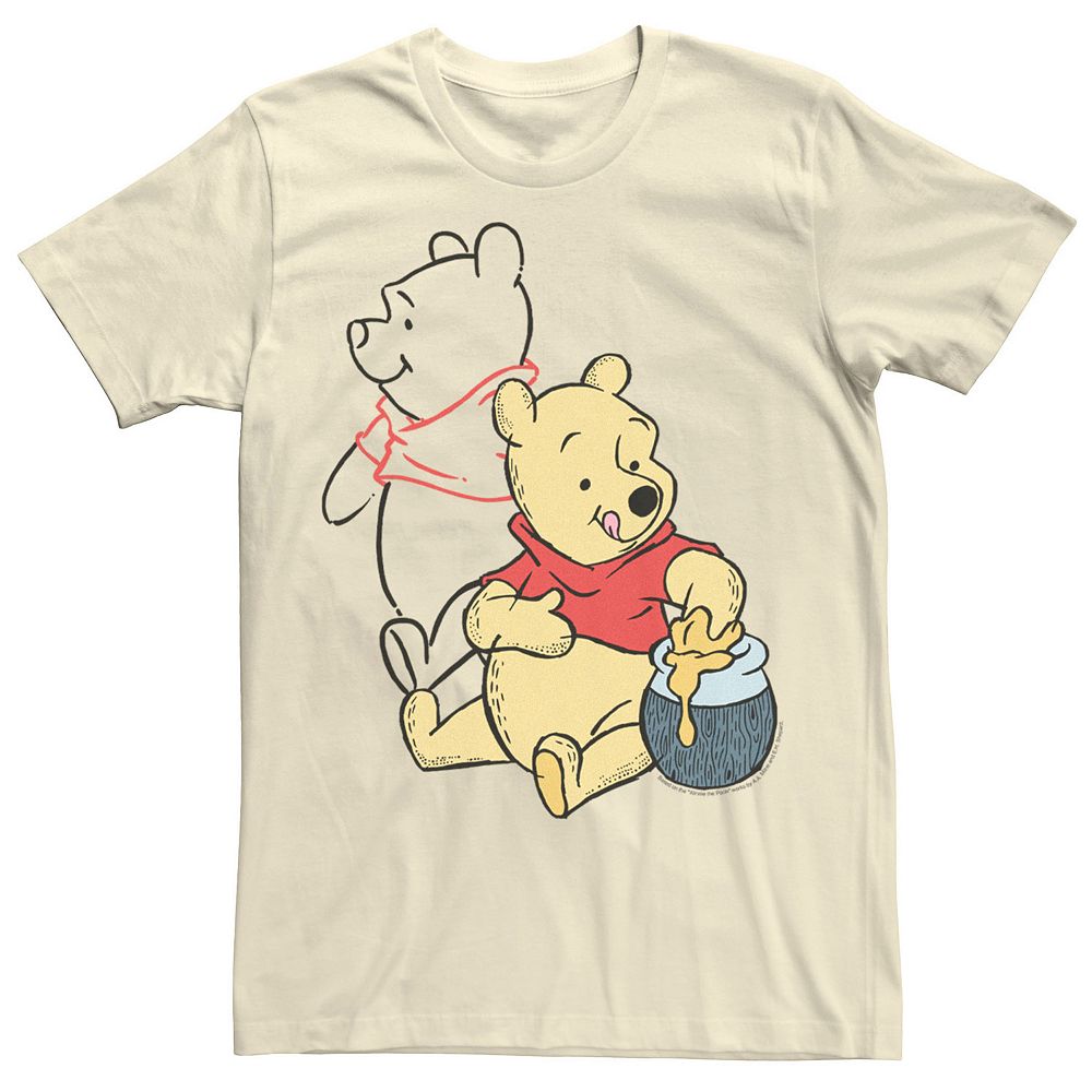 Disney's Winnie The Pooh Line Art Portrait Men's Tee