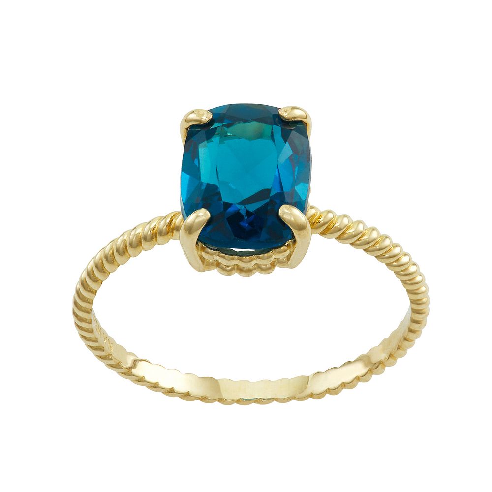Tiara 10k Gold London Blue Topaz Twist Ring