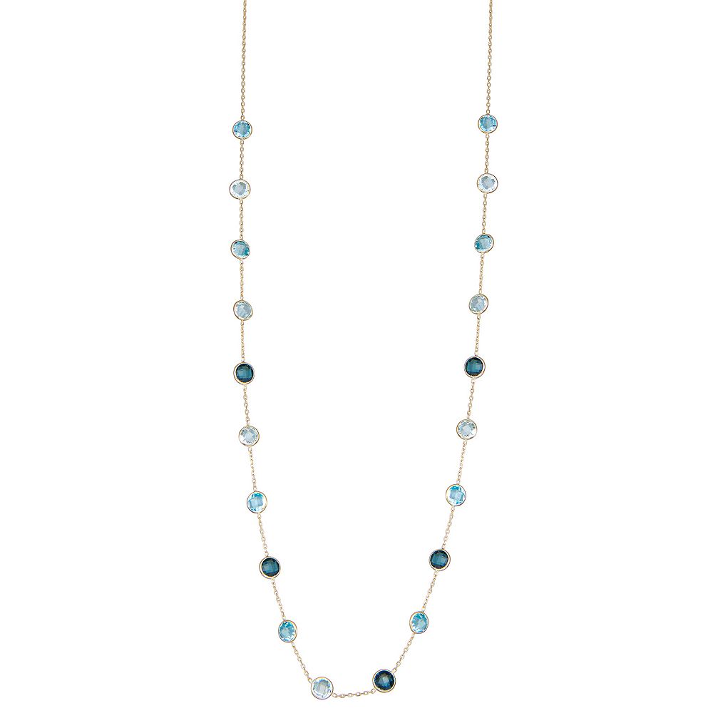 Tiara 10k Gold Blue Topaz Necklace
