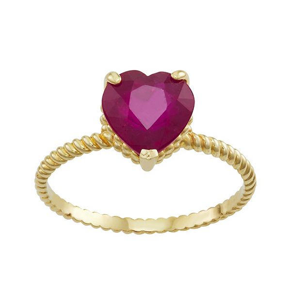 Tiara 10k Gold Ruby Twist Ring