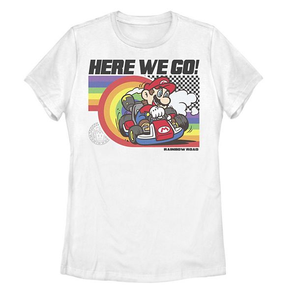 Juniors' Mario Kart Pride Rainbow Road Here We Go Tee
