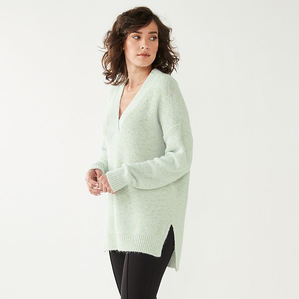 Women s Nine West V neck Tunic Sweater