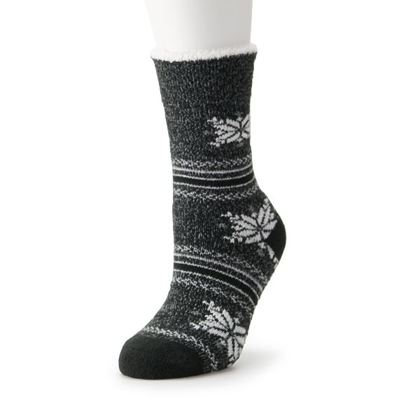 Women's Cuddl Duds® Cozy Snowflake Lounge Slipper Socks