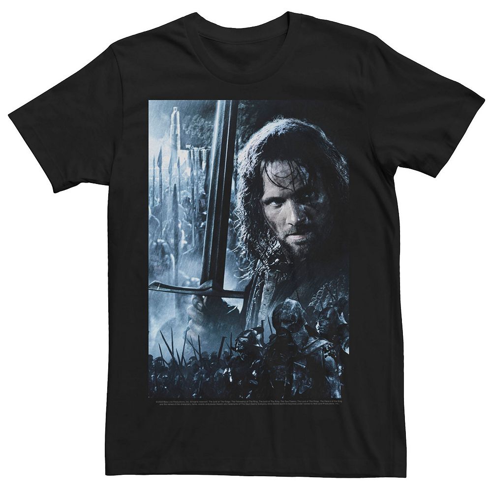Men's Lord Of The Rings Aragon Poster Poster Tee