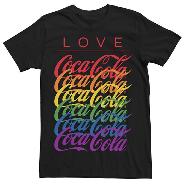 Adult Coca-Cola Pride Love Rainbow Logo Stack Tee