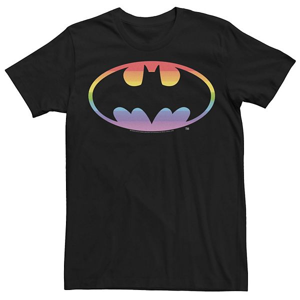 Adult DC Comics Pride Batman Rainbow Gradient Logo Tee