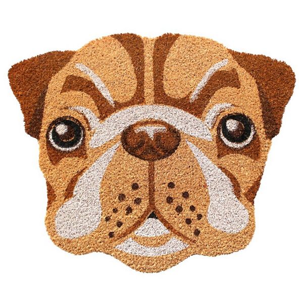 RugSmith Shaped Pug Face Doormat