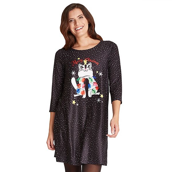 Women's Dress Works Holiday Print Swing Dress