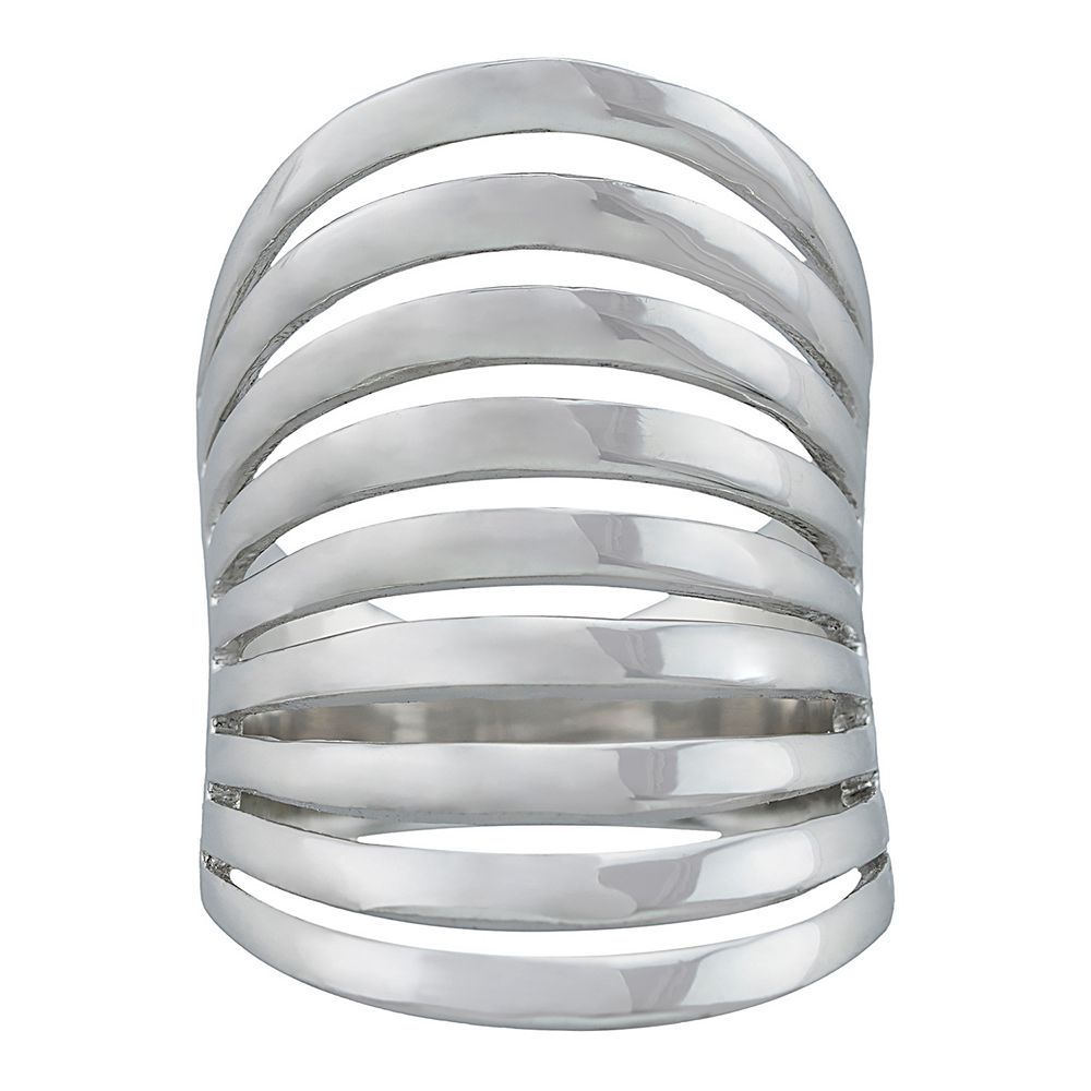 Athra NJ Inc Sterling Silver Multi-Row High-Polish Ring