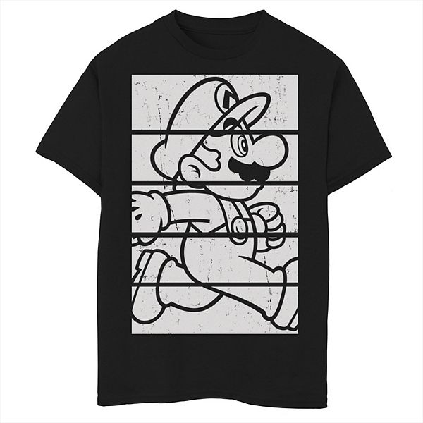 Boys 8-20 Nintendo Super Mario Block Panel Ornate Stack Outline Graphic Tee