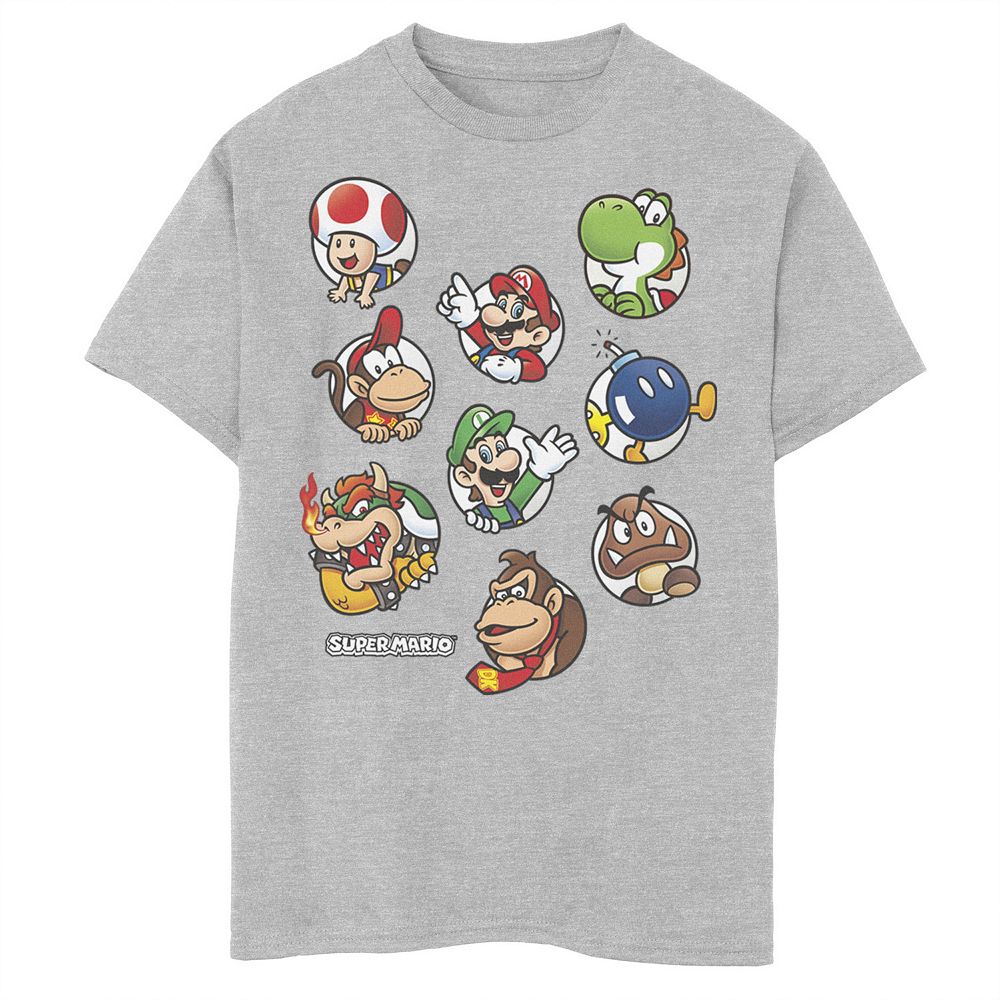 Boys 8-20 Nintendo Super Mario Group Shot Good & Bad Guys Graphic Tee