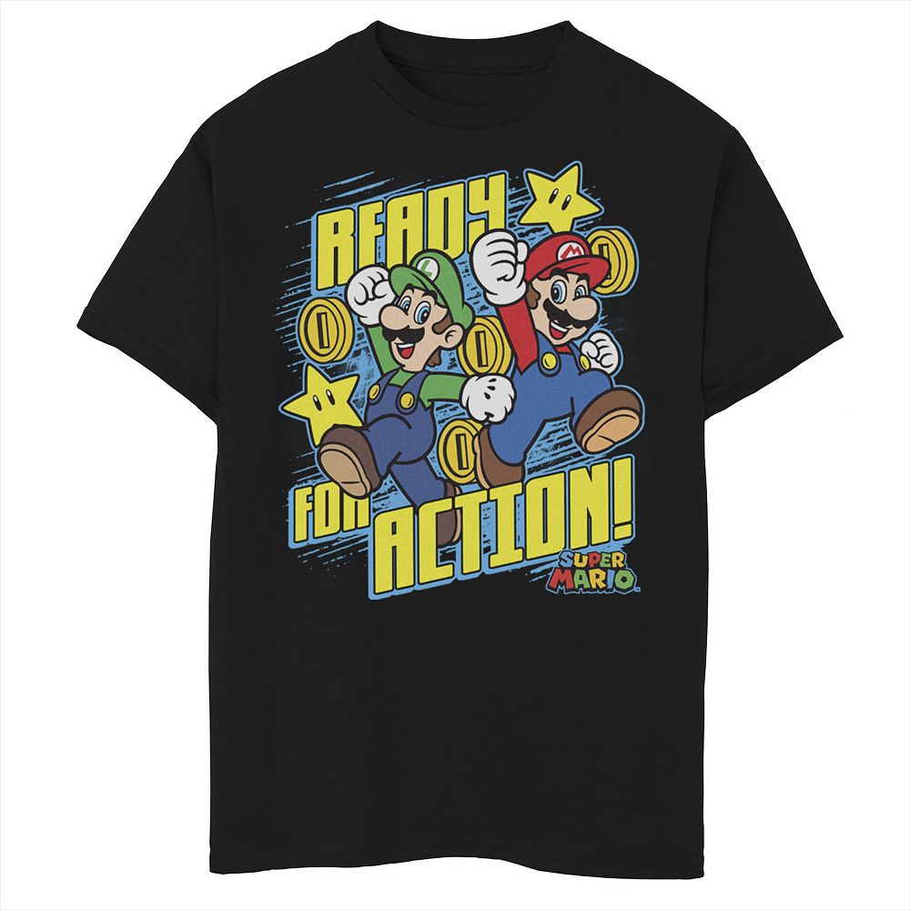 Boys 6-20 Super Mario Luigi And Mario Ready For Action Graphic Tee