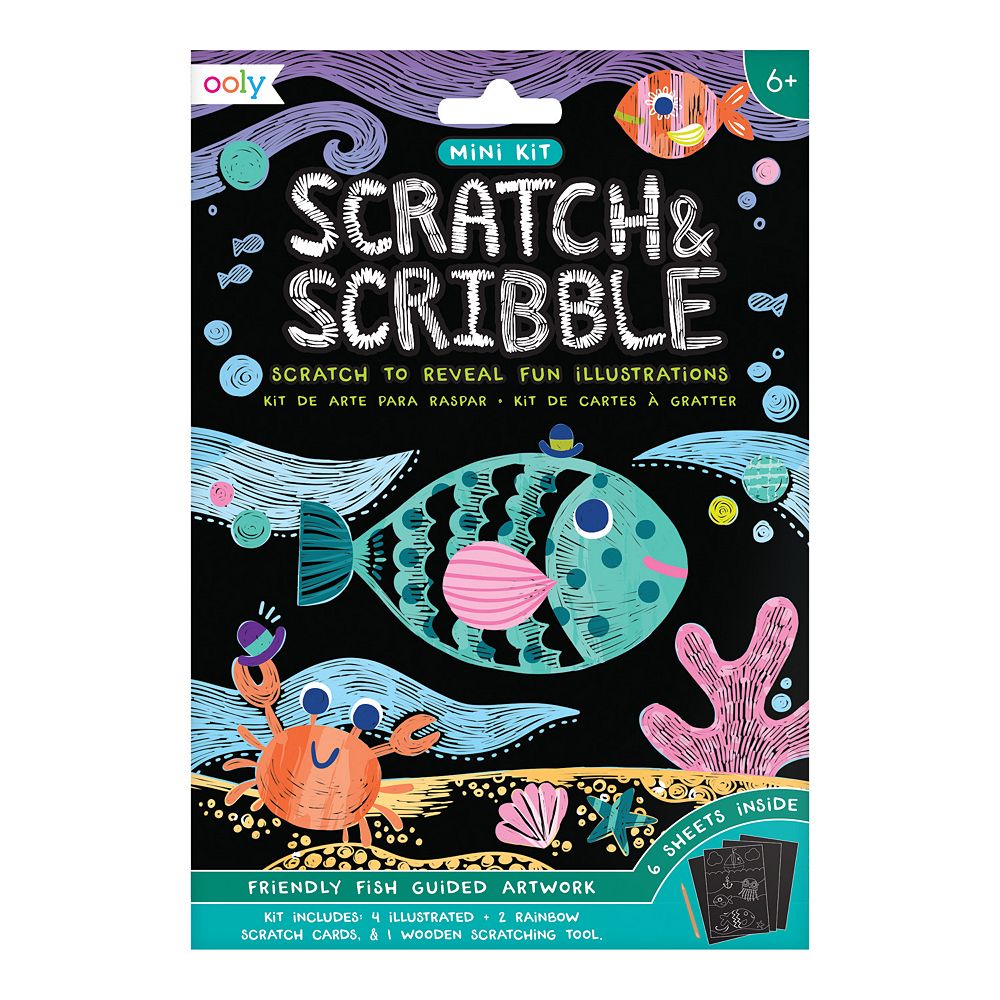 Ooly Friendly Fish Mini Scratch & Scribble Art Kit