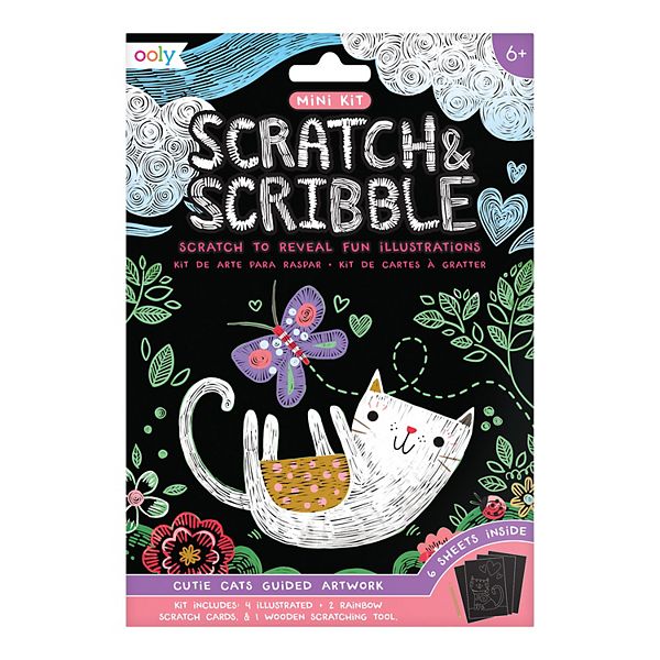Ooly Cutie Cats Mini Scratch & Scribble Art Kit