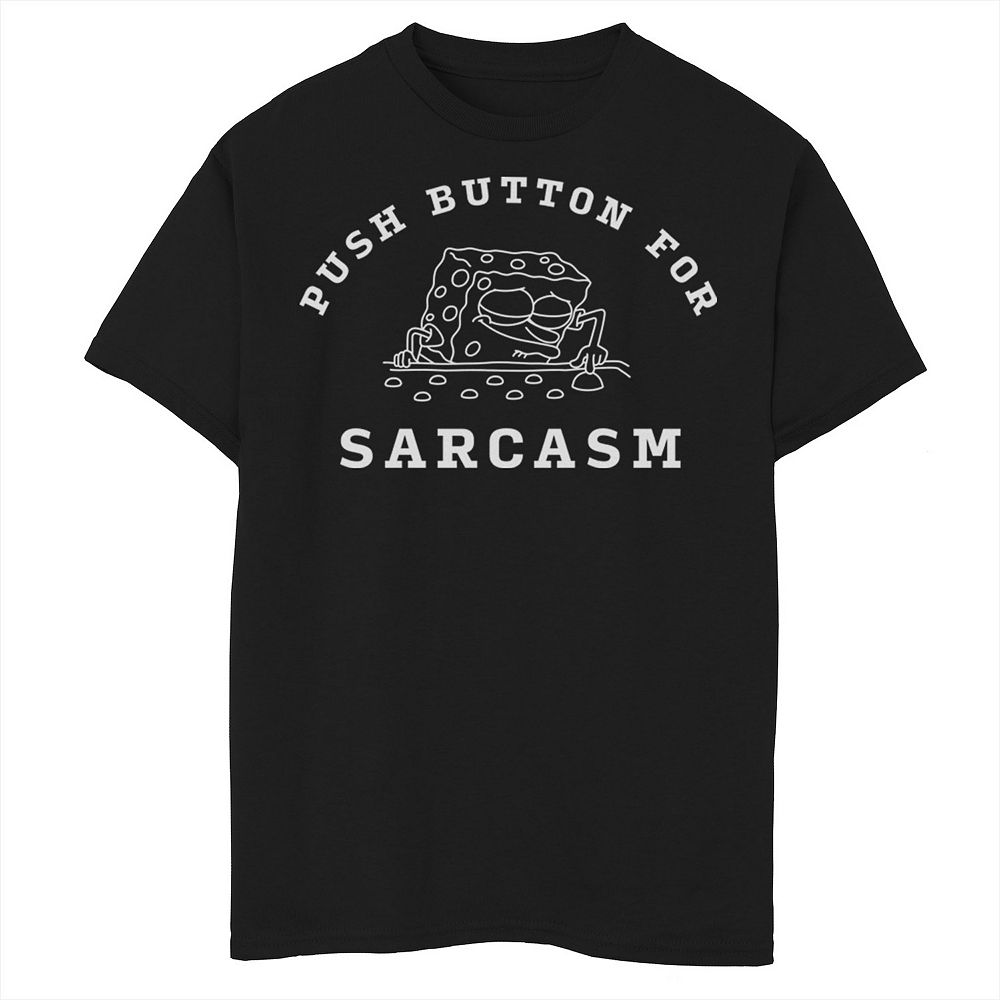 Boys 6-20 SpongeBob SquarePants Push Button For Sarcasm Graphic Tee