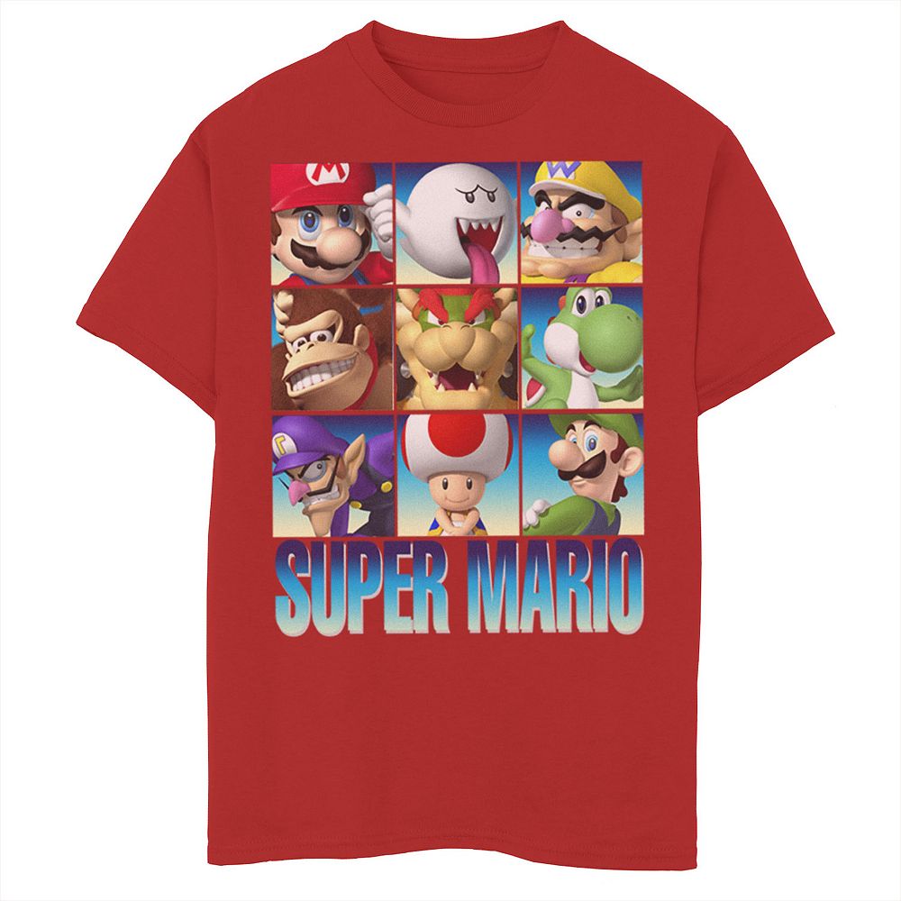 Boys 8-20 Nintendo Super Mario Character Stack Gradient Graphic Tee