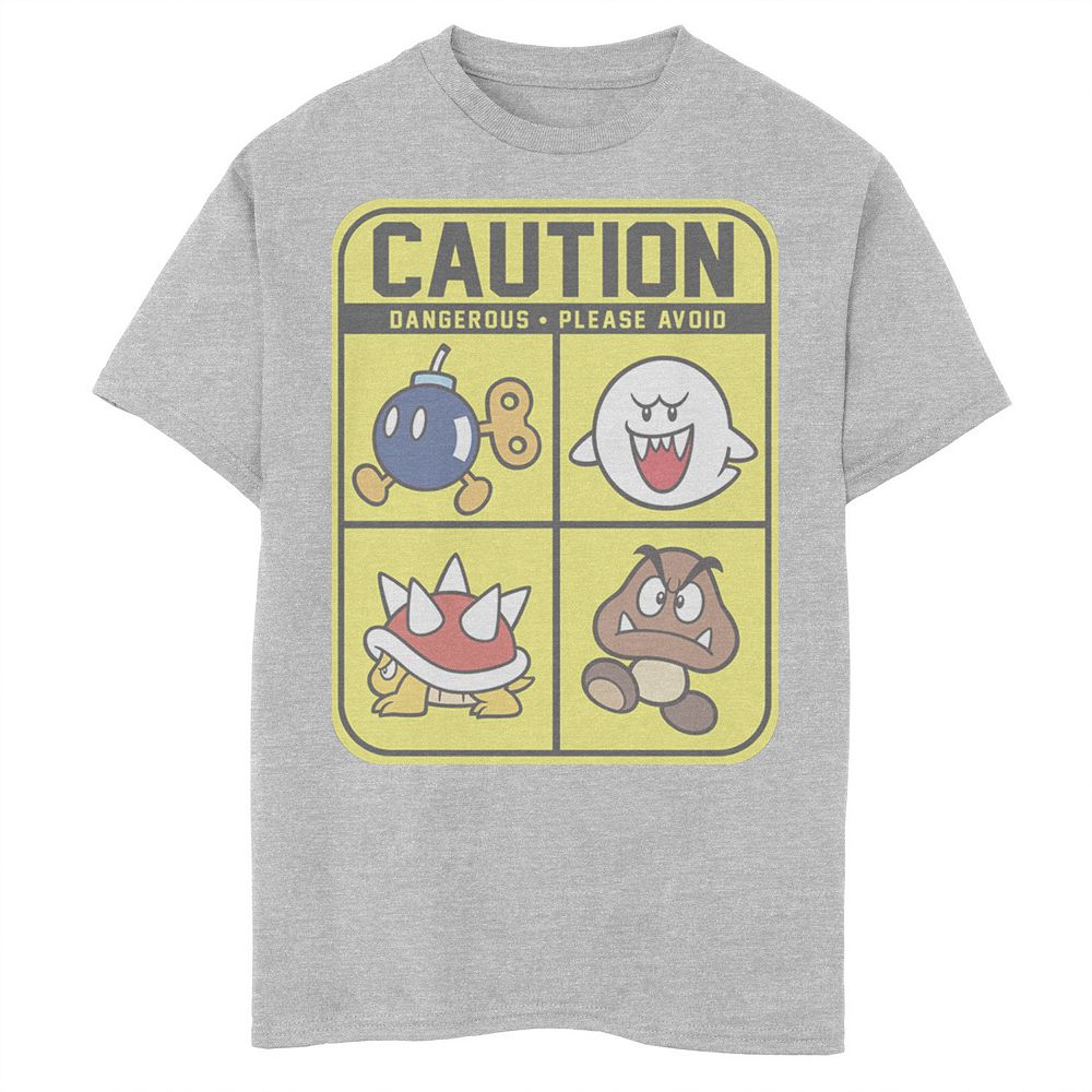 Boys 6-20 Nintendo Super Mario Caution Dangerous Foes Graphic Tee