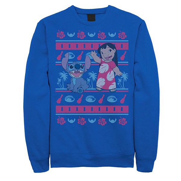 Men's Disney Lilo & Stitch Christmas Tropical Sweater Style Sweatshirt