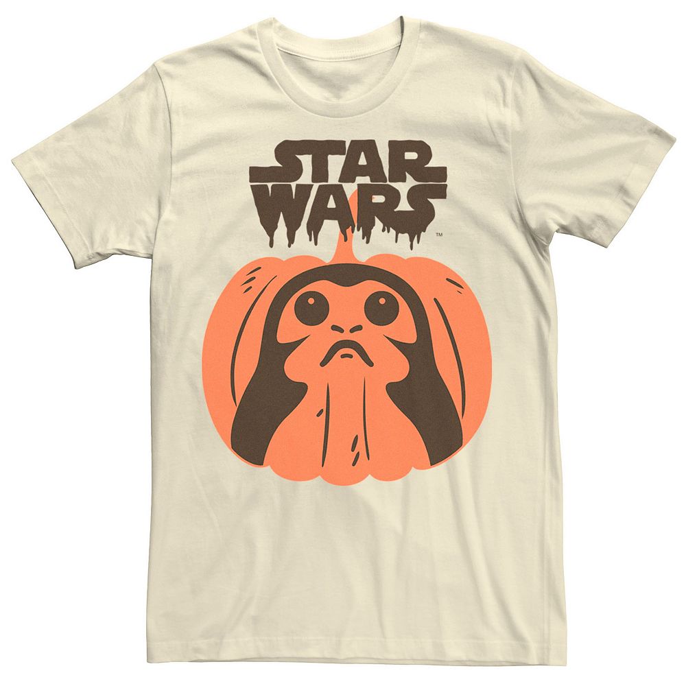 Men's Star Wars Porg Pumpkin Halloween Tee