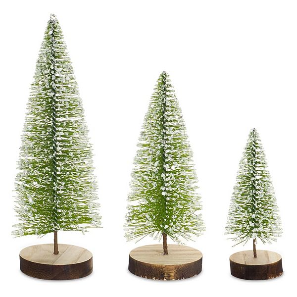 Bottle Brush Christmas Tree Table Decor 12-piece Set