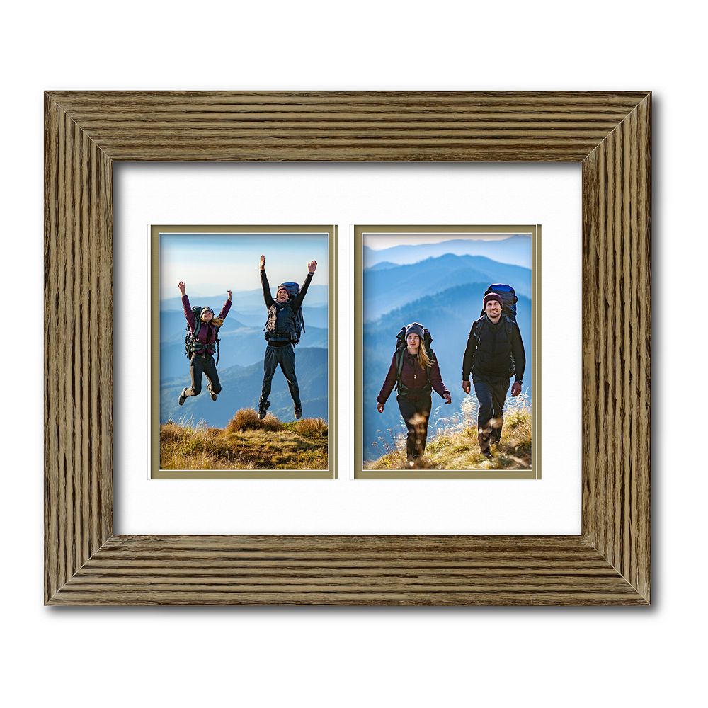 Organics Collection Barn Walnut Collage Frame with Double Mat