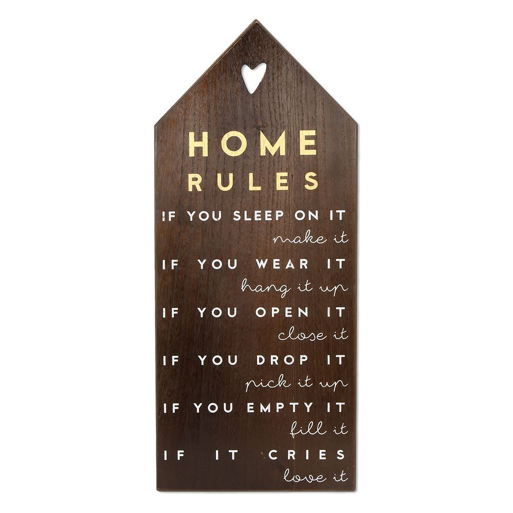 New View Gifts & Accessories Home Rules House Shaped Leaner