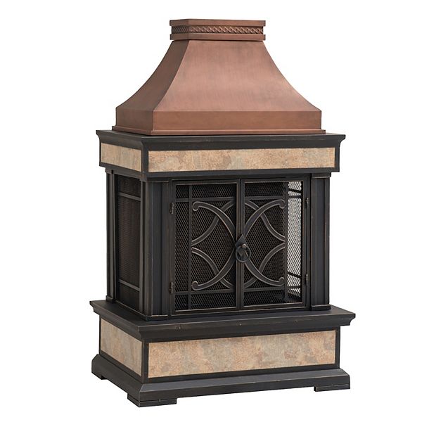 Sunjoy Heirloom Outdoor Wood Burning Fireplace - Copper – BrickSeek