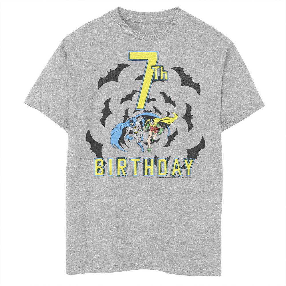 Boys 6-20 DC Comics Batman 7th Birthday Bats Graphic Tee