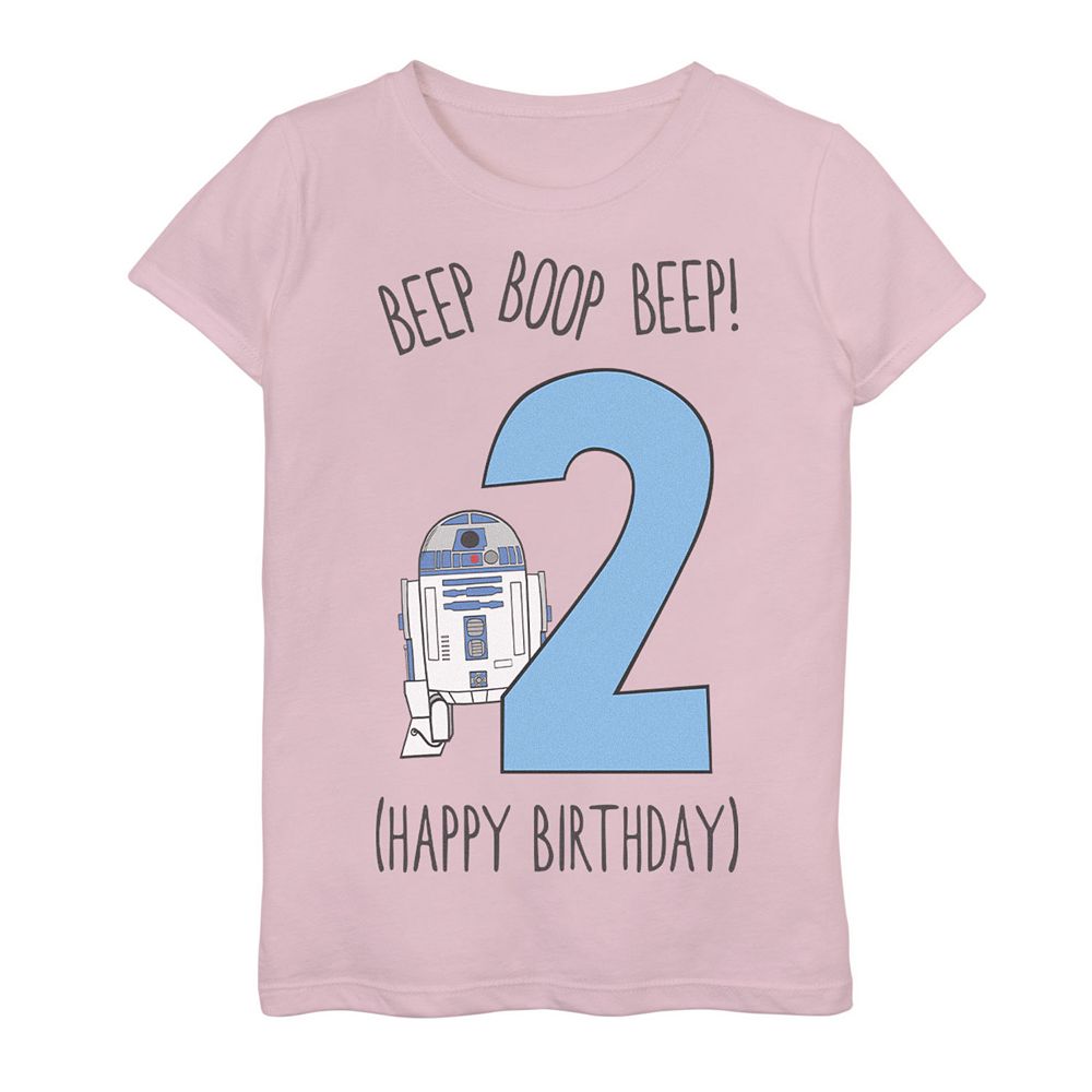 Girls 7-16 Star Wars R2 Beep Boop Second Birthday Graphic Tee