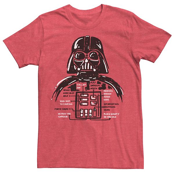 Men's Star Wars Darth Vader Button Options Doodle Tee