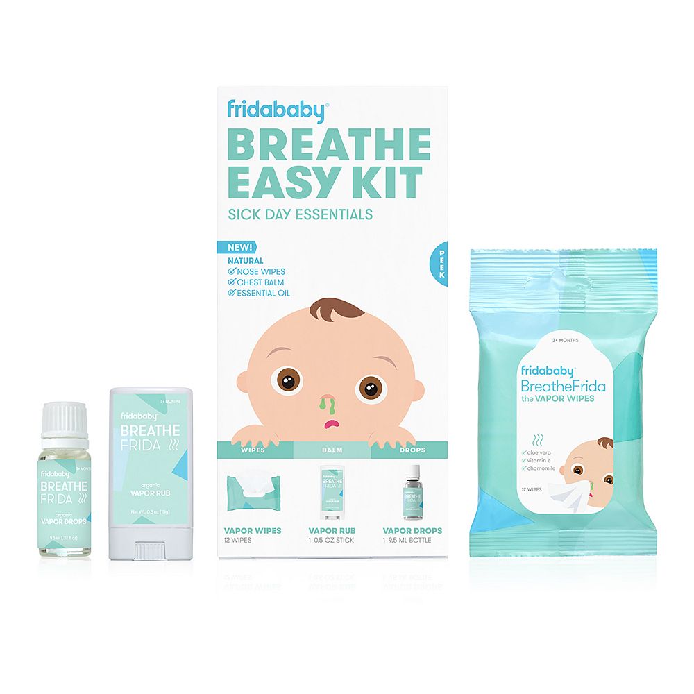 Frida Baby Breathe Easy Kit Sick Day Essentials - Natural Vapor Wipes ...